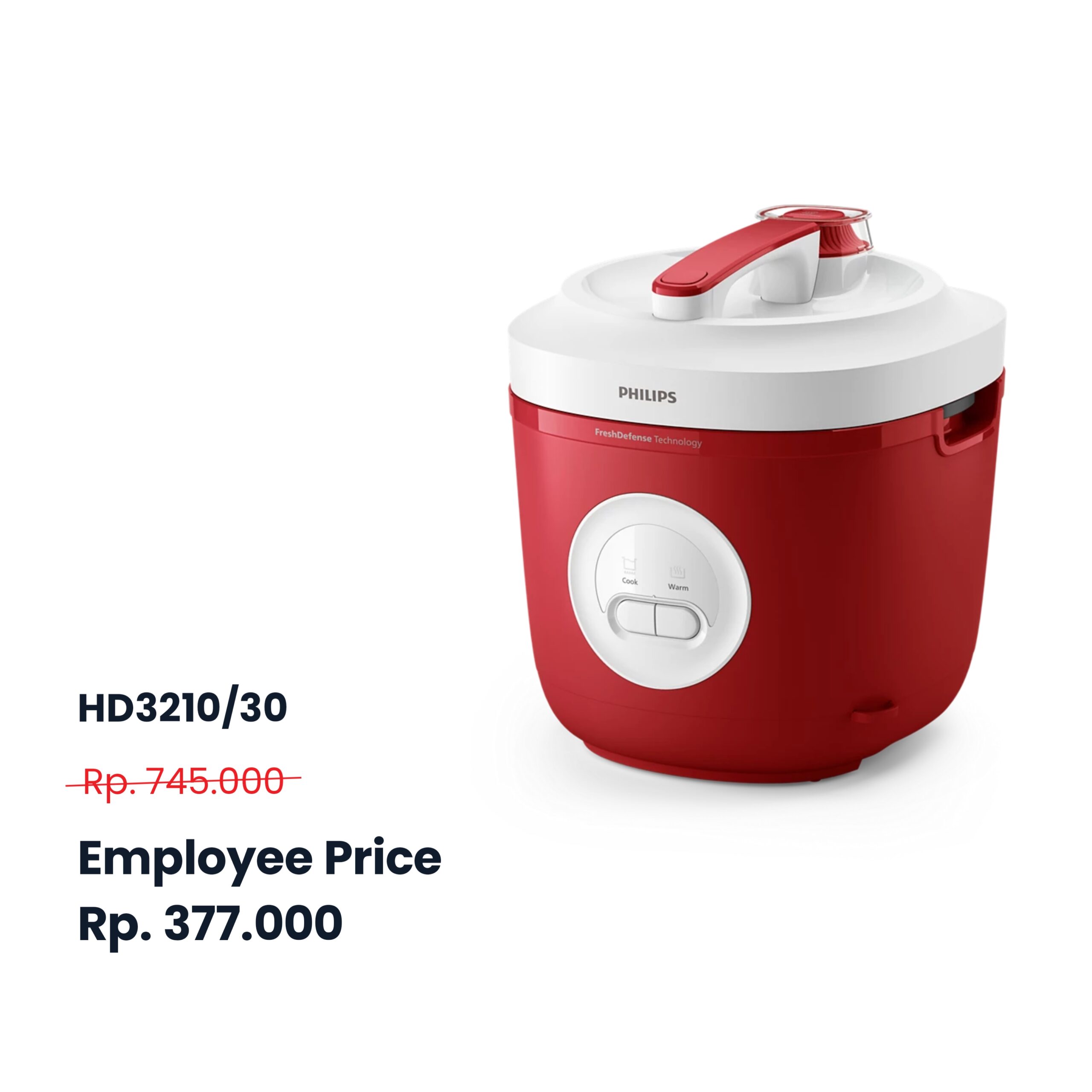 HD3210/30 (Red) – Philips Rice Cooker Anti Lengket 1,8 Liter 3000 ...